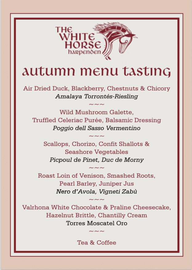Exclusive sneak peek at our Autumn menu - White Horse